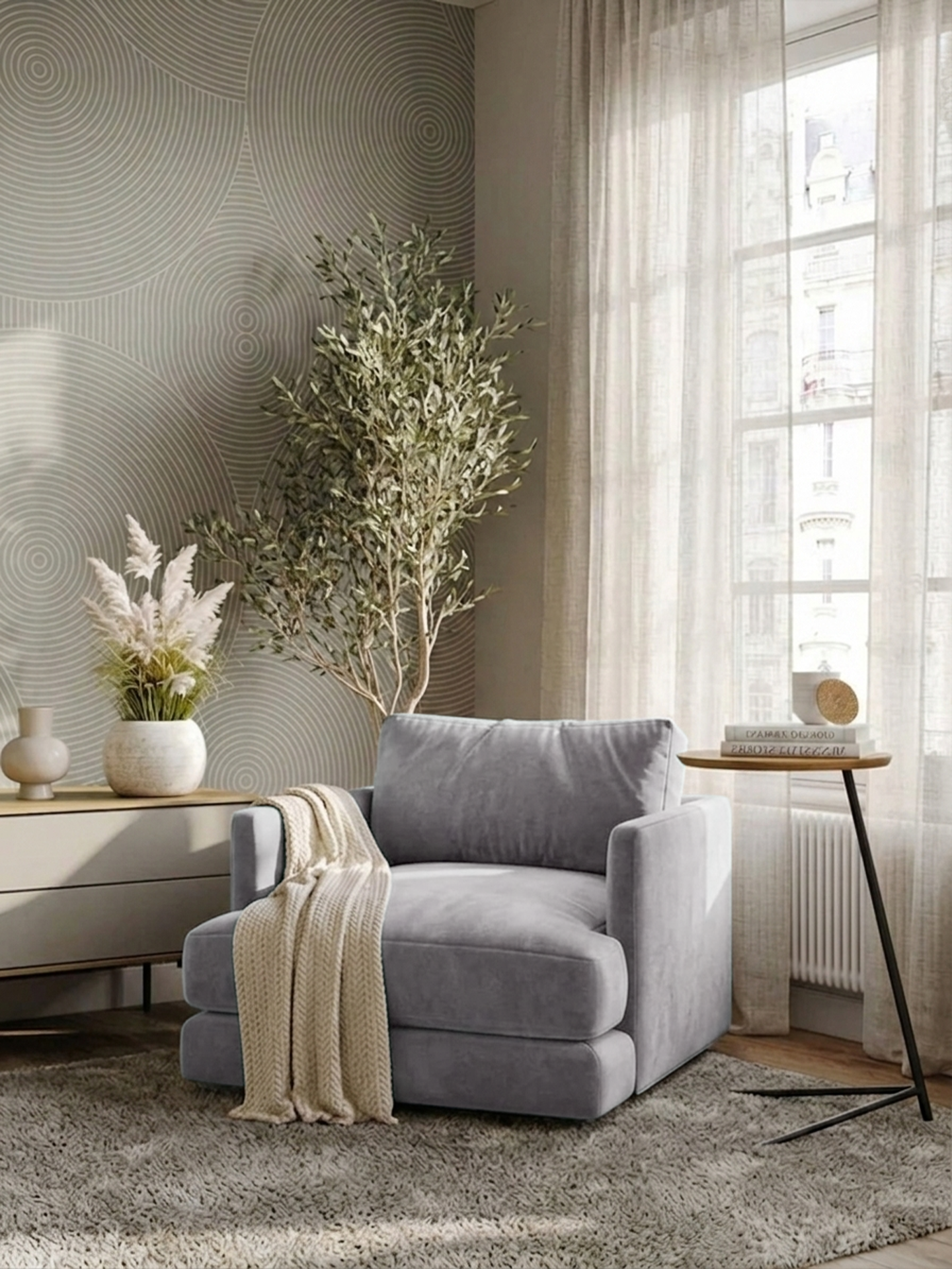 Кресло Ибица Velutto 19 NOW 93x93x90 см, серый Велютто, нераскладной Фиеста