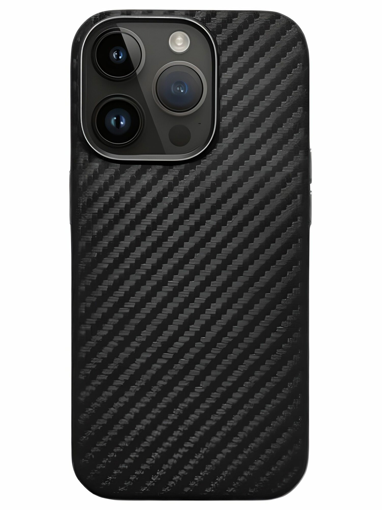 Чехол на iPhone 14 Pro, MAG NOBLE карбоновый c поддержкой беспроводной зарядки, черный