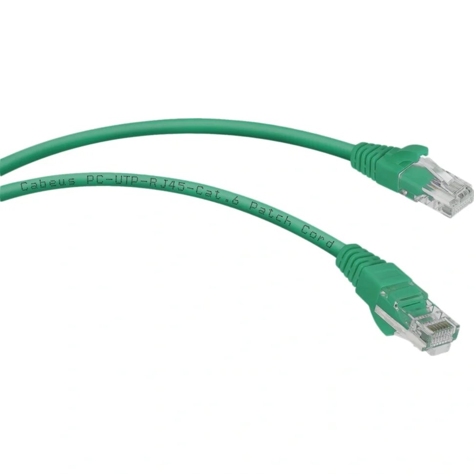 Патч-корд витая пара Cabeus PC-UTP-RJ45-Cat.6-2m-GN-LSZH cat 6 2 м, 2405346