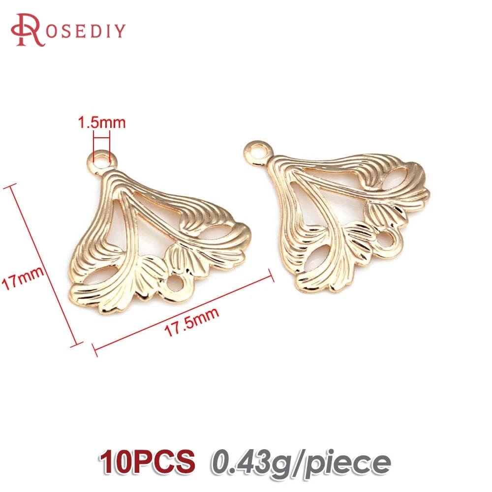 Подвески для сережек Rosediy, 17.5x17 мм, 10 шт, золото