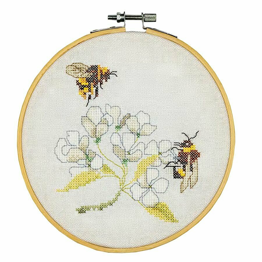 Набор для вышивания Dutch Stitch Brothers "Пчелы", канва лен 28 ct, мулине
