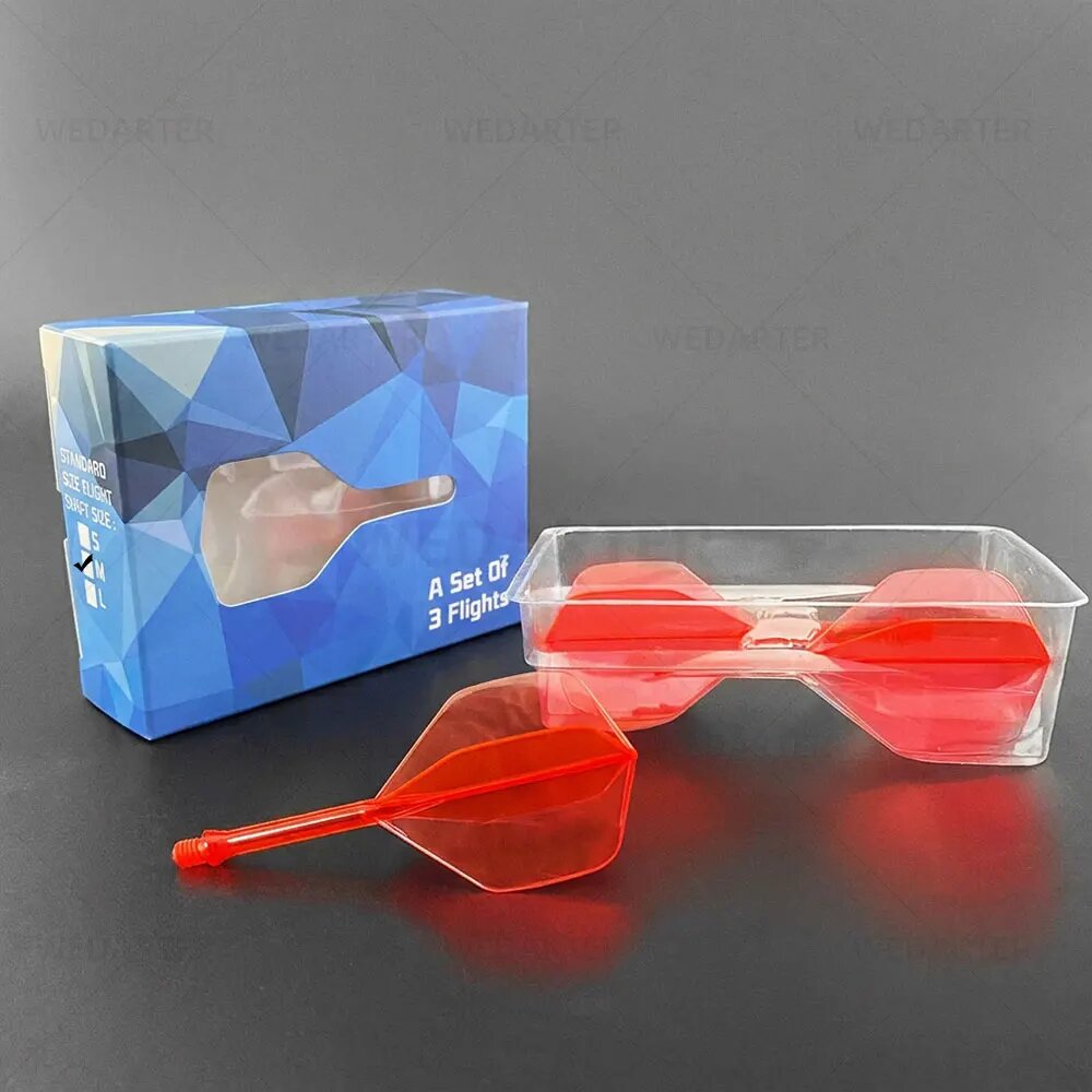 Набор стержней для дартса WEDARTER прозрачные крылья 3 шт Красный, red-27.5MM