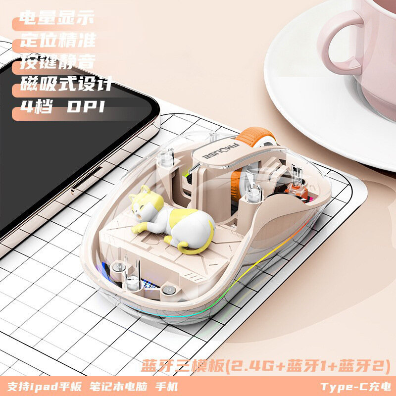 Эргономичная беспроводная мышь с магнитной зарядкой, поддержка Bluetooth и двойного приемника USB/Type-C, цвет