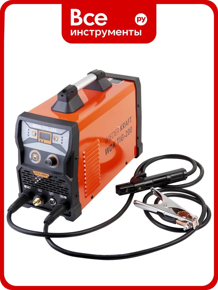 Установка аргонодуговой сварки WIEDERKRAFT WDK TIG-200, для ремонтных сварочных работ небольшой вес габариты