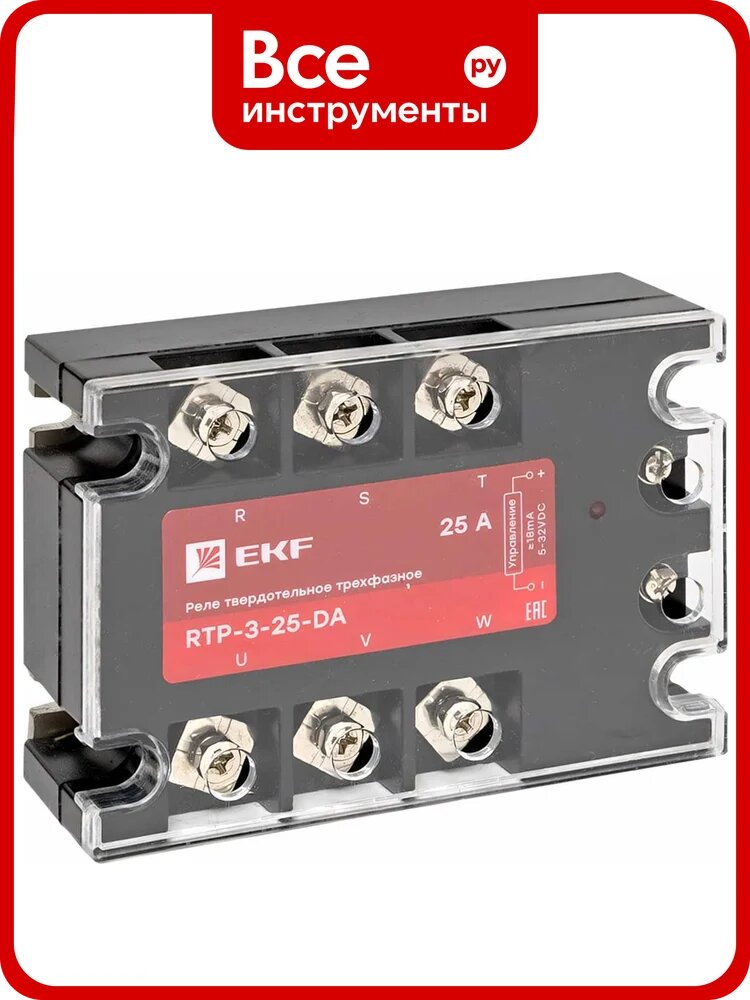 Твердотельное трехфазное реле EKF RTP-25-DA PROxima rtp-3-25-da, для твердотельных реле