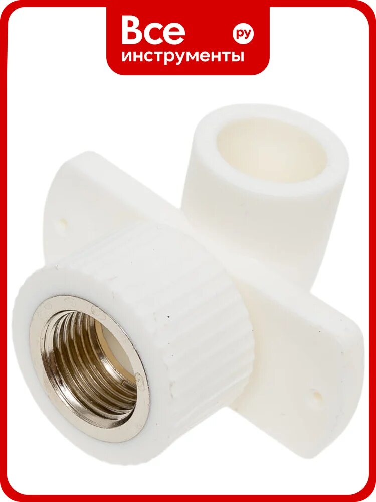 Угольник комбинированный TEBO PPR 20x1/2" ВР с креплением для гипсокартона 030031401, латунный