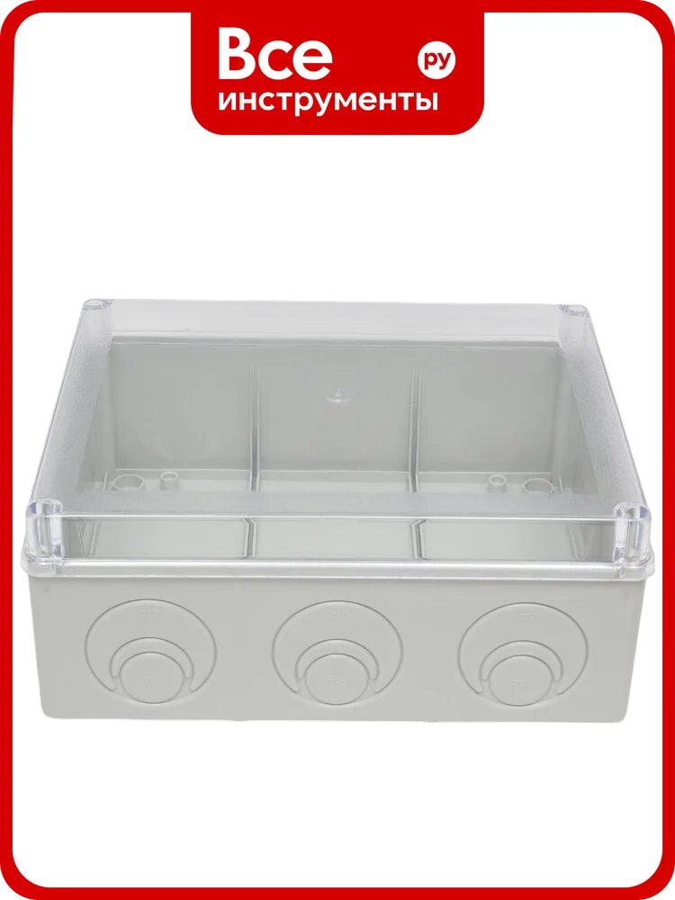 Распаячная коробка IEK км41275 о/п 240x195x90мм прозр. кр. ip44 UKO10-240-195-090-K51-44