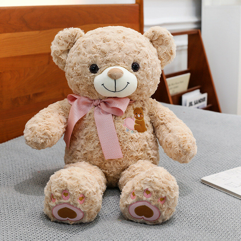 Giant teddy bear plush with pp cotton for party decor and gift for best friends khaki 55cm