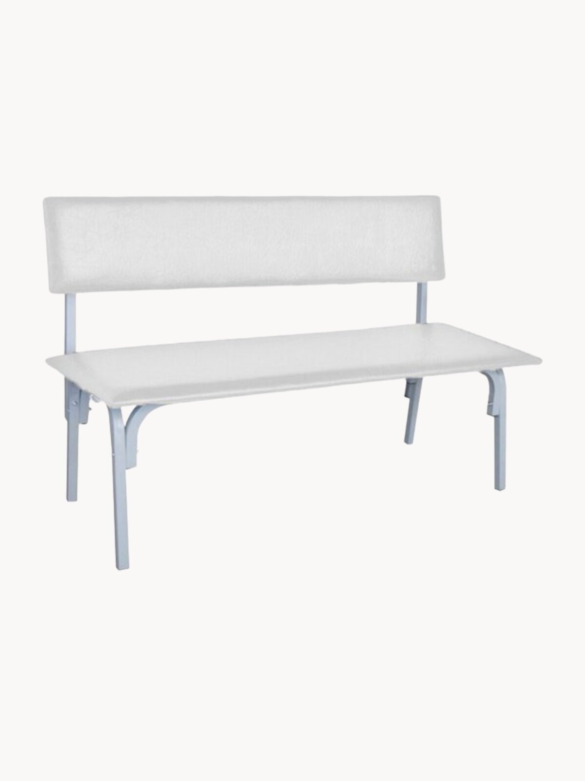 Банкетка Comfur COMFORUM со спинкой "Астрид", 1200х450х800 мм, каркас светло-серый, кожзам светло-серый