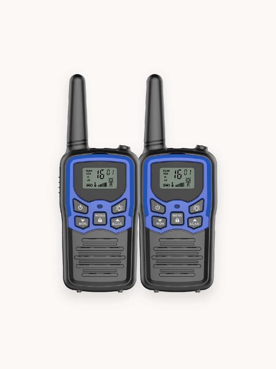 Портативные рации MDI mini BLUE комплект 2 шт, PMR, с фонариком