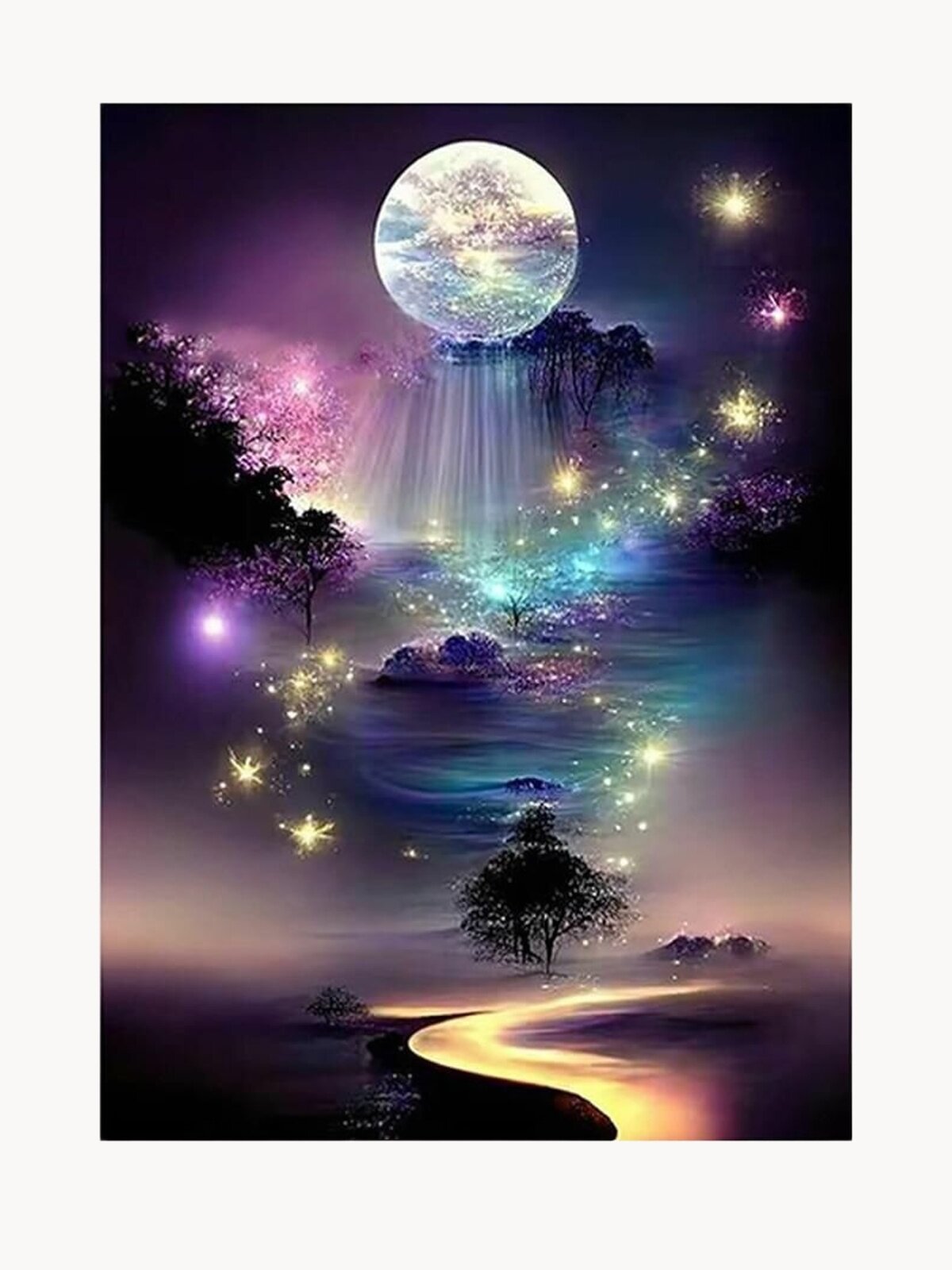 Алмазная мозаика большого размера полная выкладка картина стразы светящиеся в темноте