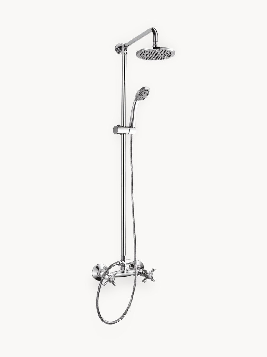 Душевая стойка D-LIN Душевой комплект D-LIN D10A19 с тропическим душем, хром, хром