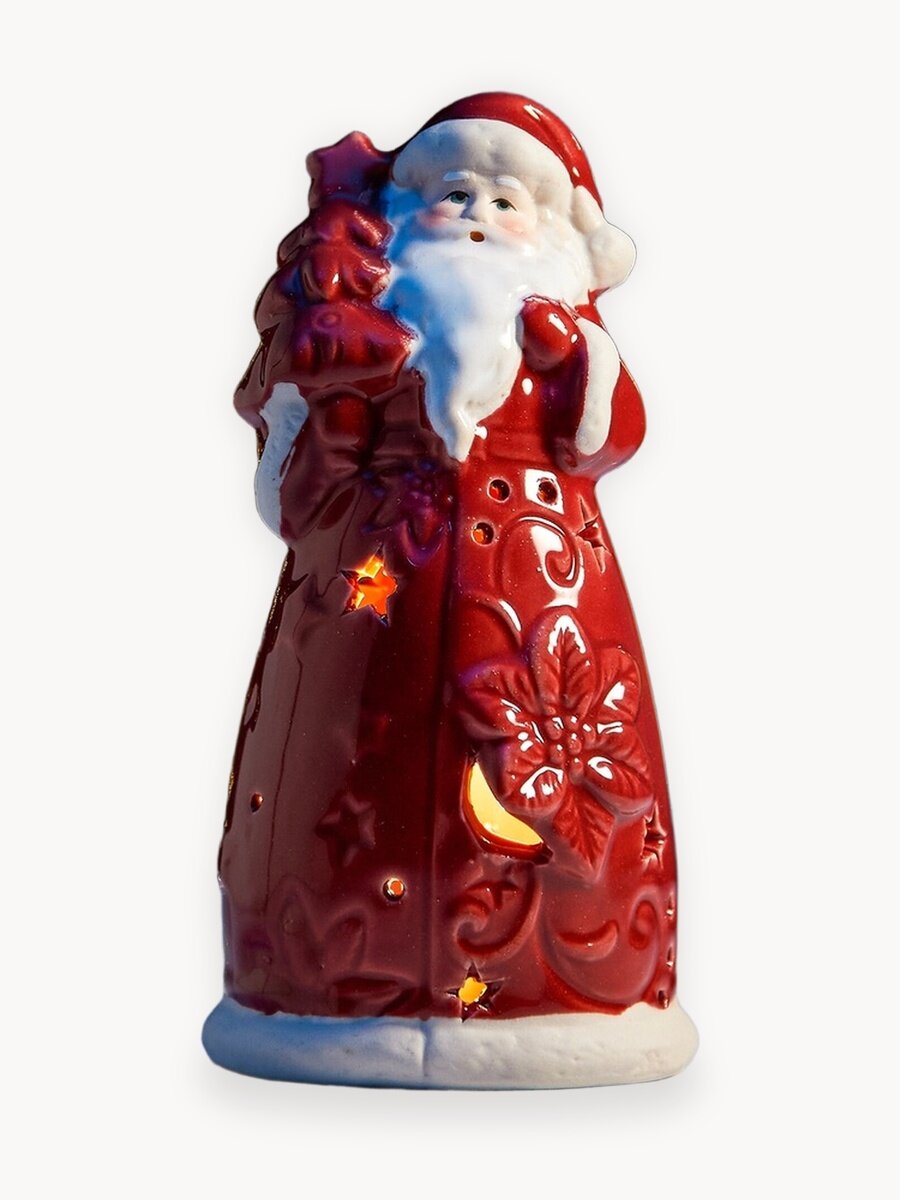 Светодиодная фигура "Дед Мороз" 13.8х6.8х7.5, 1 LED, LR44x3(в компл.), Т/белый