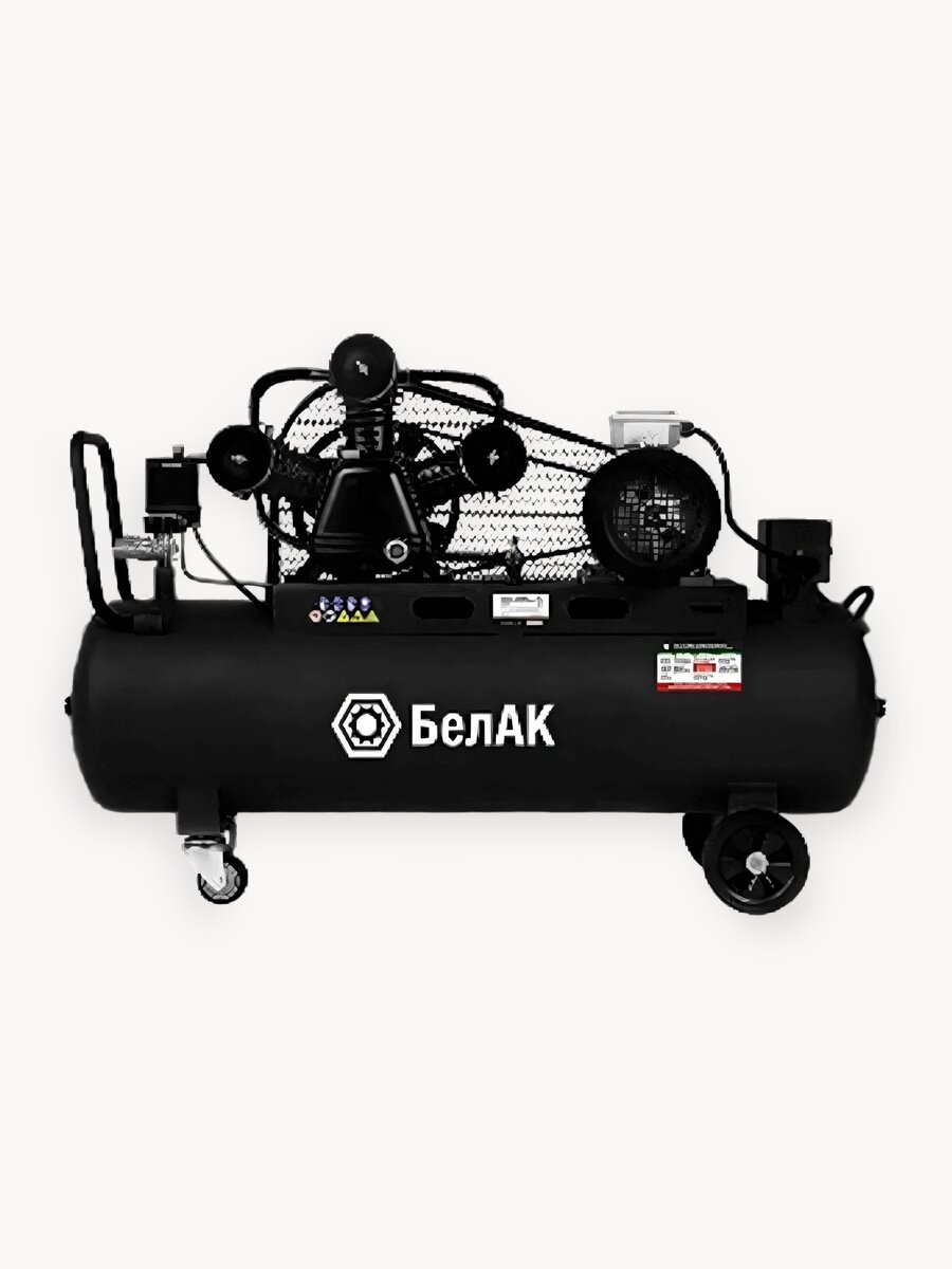 Компрессор воздушный поршневой масляный для гаража 100л БелАК БАК.99200