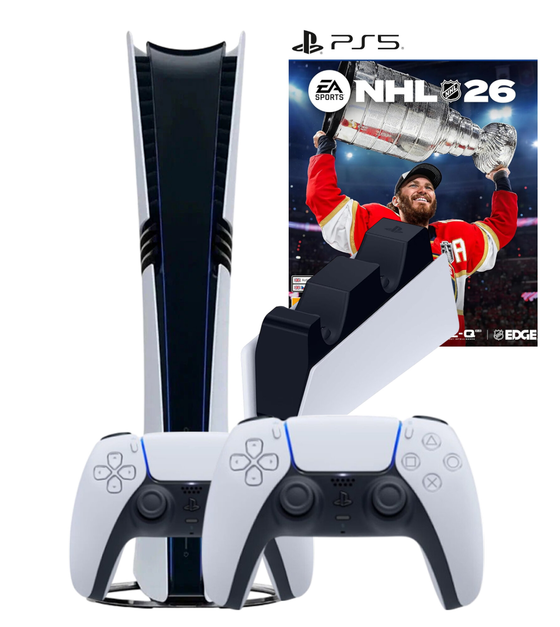 Игровая приставка PS5 Pro + игра NHL 26+ DualSense PS5 White + Dualsense Charging Station