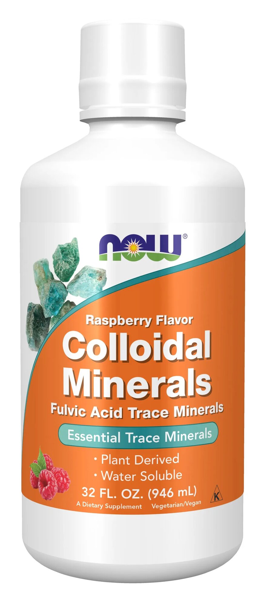 Now Colloidal Minerals (946 мл) (малина) Коллоидные минералы для иммунитета, нервной системы и костей,