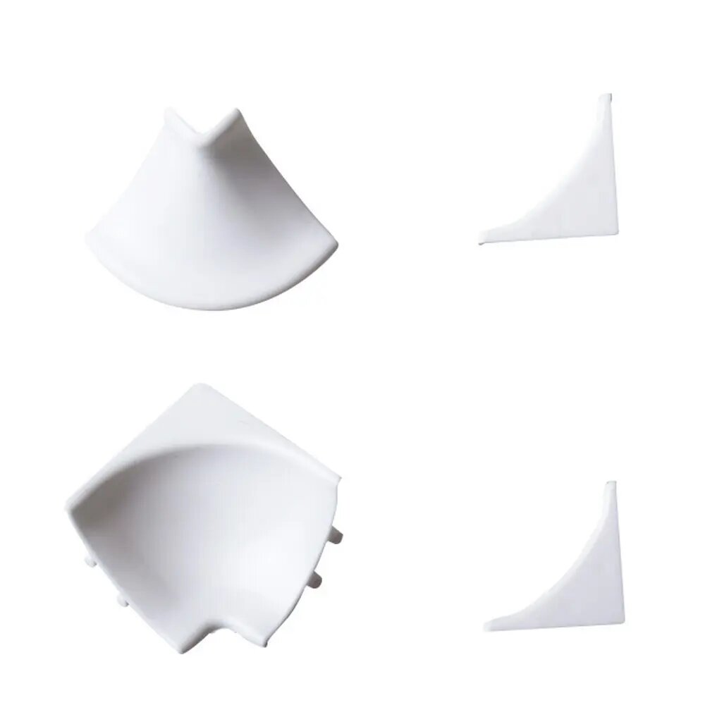 Набор аксессуаров для плинтуса ПВХ Белый 13x2x11,5 см – угол внутренний, наружный, заглушки