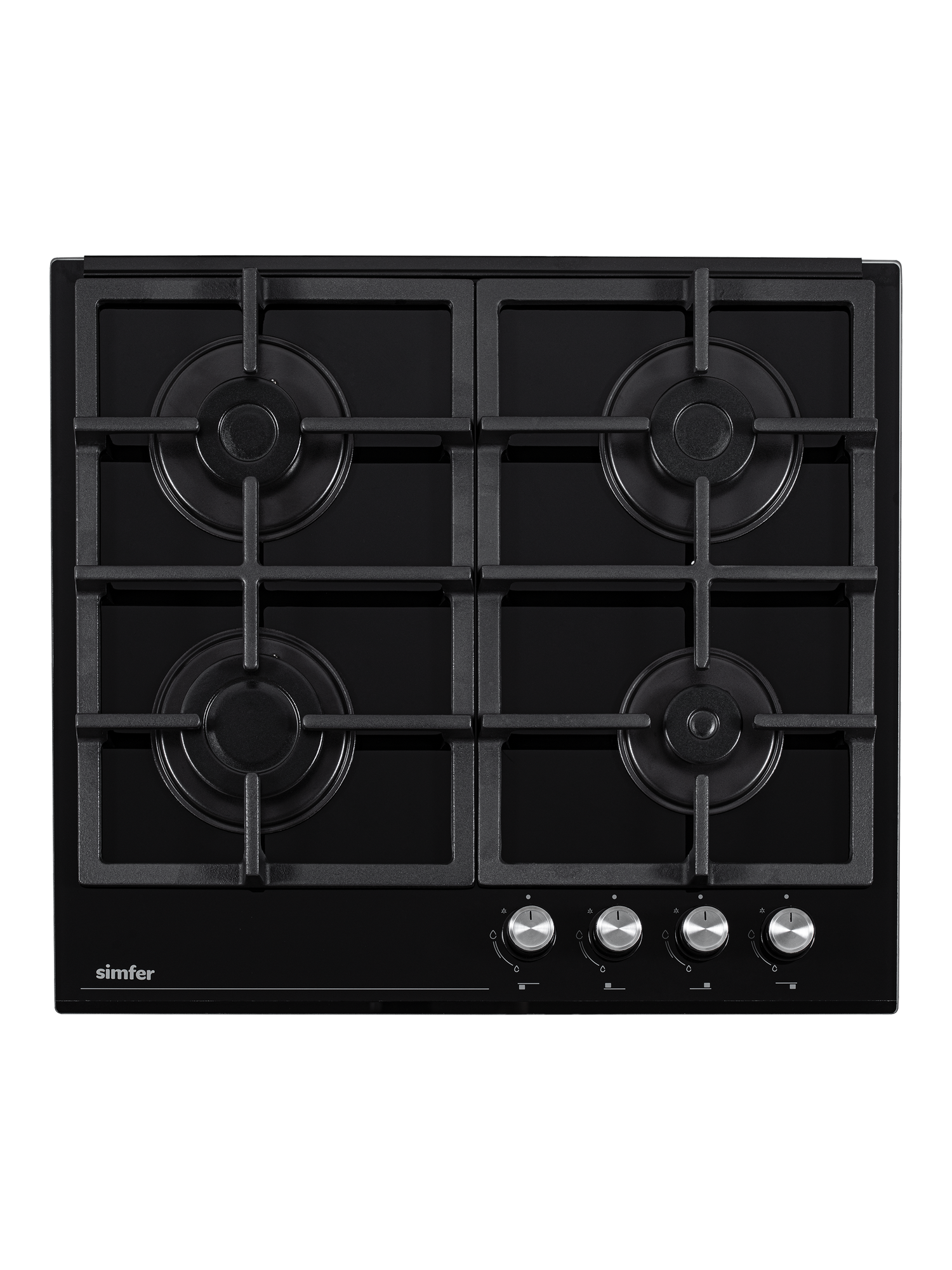 Варочная панель газовая Simfer, 60см, электроподжиг, газ-контроль, чугунные решетки, стекло, 5 ЛЕТ гарантии, турция