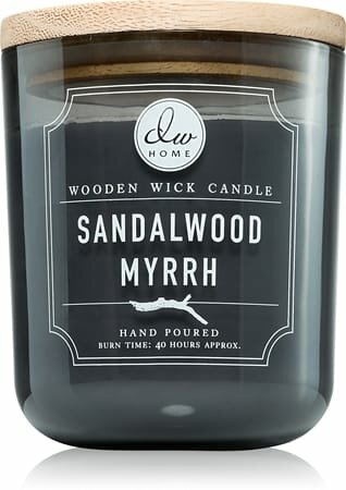 Свеча DW Home Signature Sandalwood Myrrh, ароматическая, в подсвечнике, бежевый