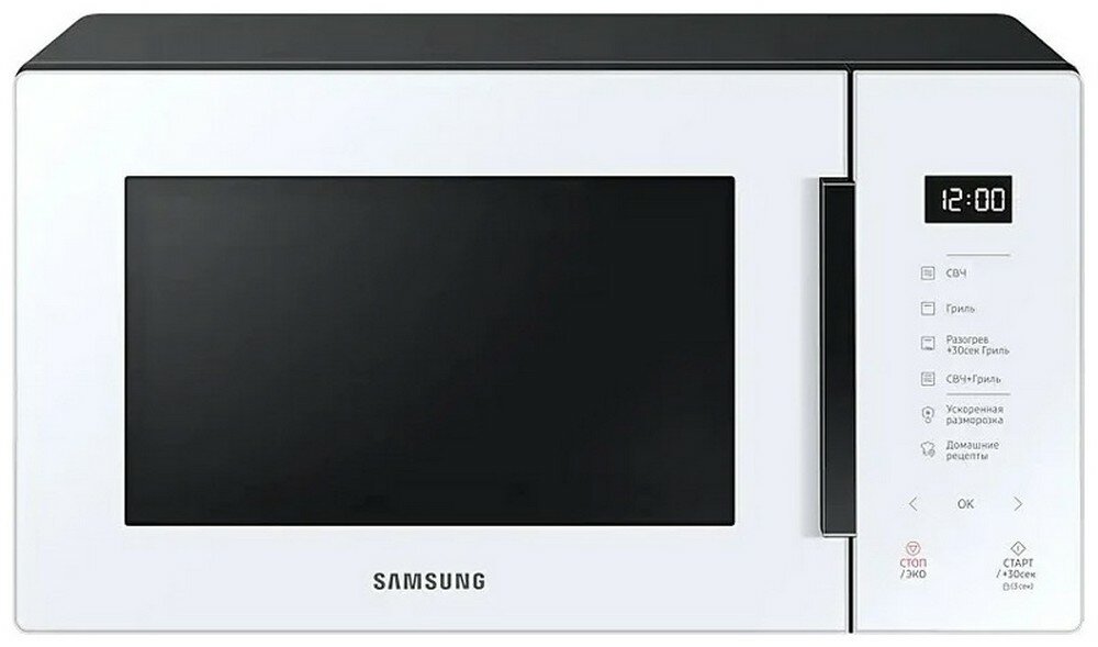 Микроволновая печь - СВЧ Samsung MG23T5018AW/BW, гриль, 23 л, белый