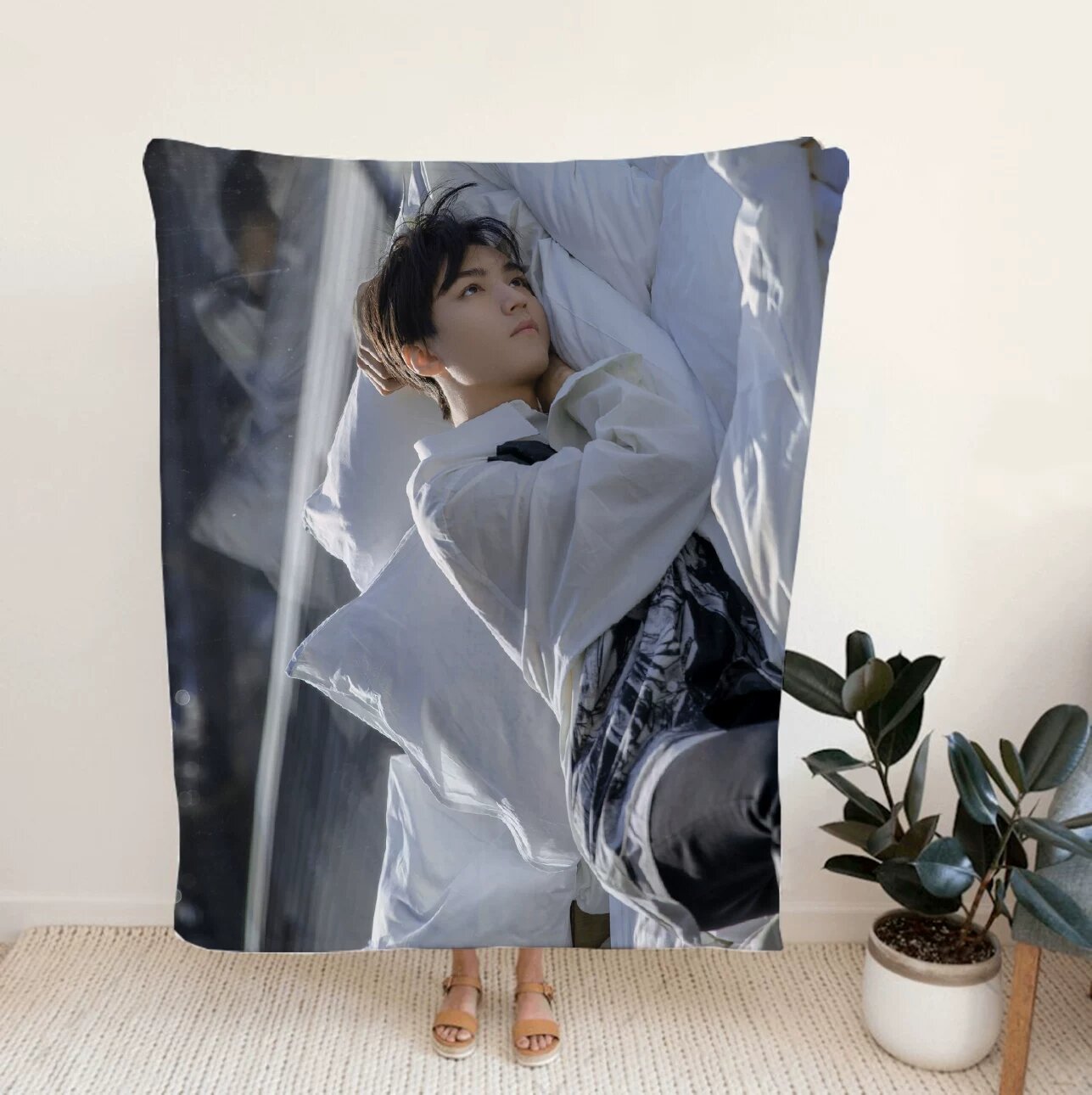 TFBOYS Wang Junkai периферийная поддержка узор фланелевое мягкое одеяло утолщенное офисное одеяло с кондиционером шаль