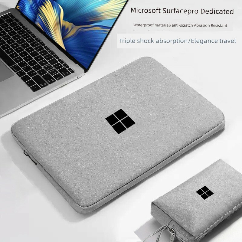 Оригинальный чехол с карманом для зарядного устройства для планшета Microsoft Surface Pro 5 в светло-сером цвете с