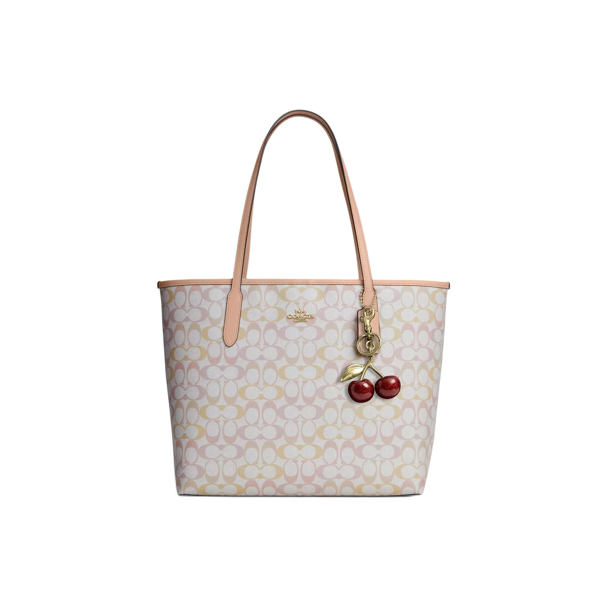 Сумка Coach City, фактура тиснение, Light Yellow — фото 1