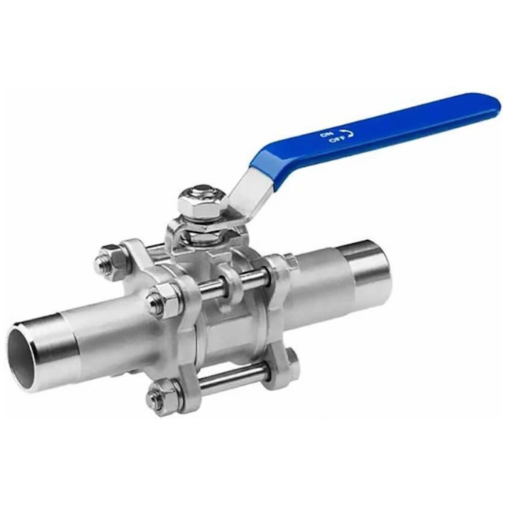 Кран шаровой DN.ru 304-304-PTFE-W-H LONG Ду10 Ру63 HYMT нержавеющая сталь CF8/AISI 304 под приварку с рукояткой