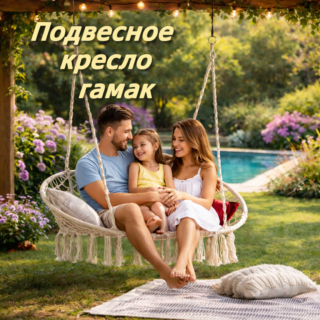 Кресло-гамак двухместный подвесные садовые для дачи