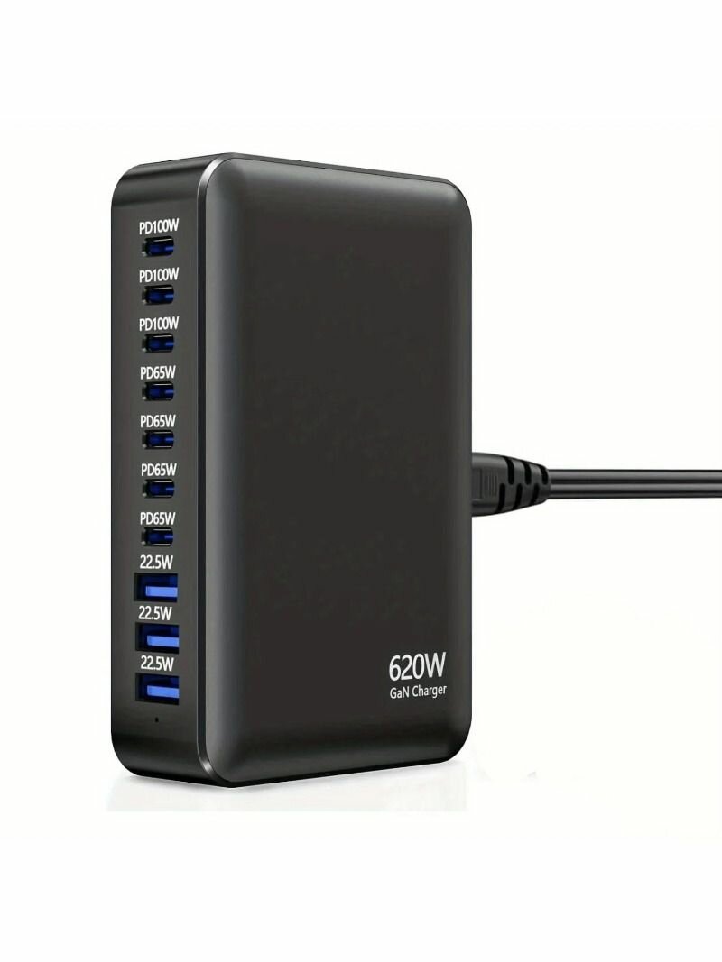 300W/540W/620W многопортовые зарядные устройства для высокомощных мобильных телефонов, планшетных компьютеров и ноутбуков, пригодные для универсальной быстрой зарядки настольных компьютеров