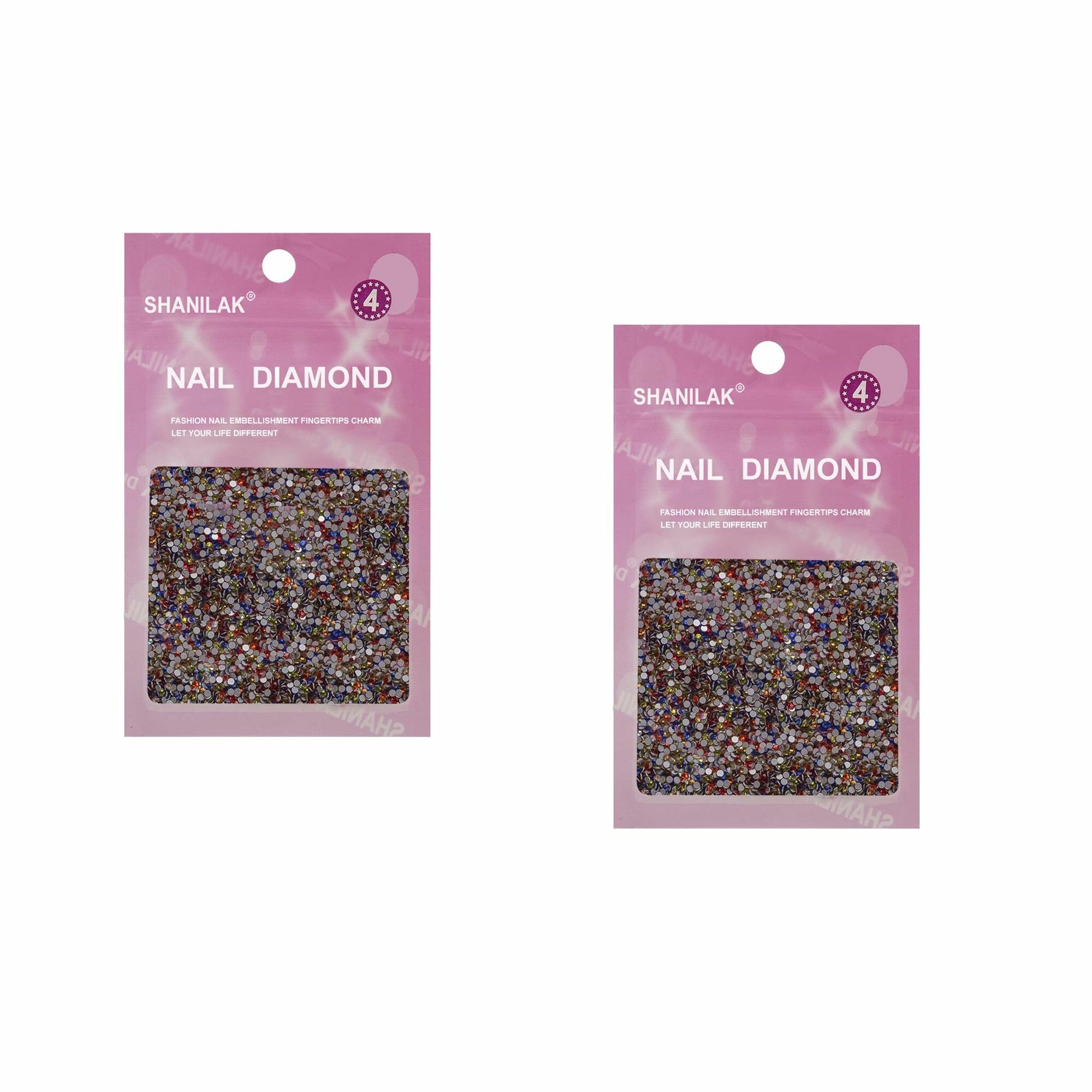 Nail Art Стразы для ногтей №4, мульти, 2 уп.