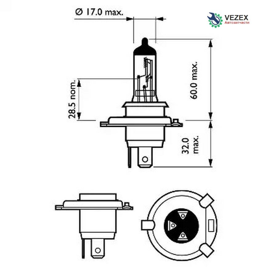 PHILIPS 12342CVPGS2 PHILIPS 12342CVPGS2 Лампа H4 ColorVision 12V (60/55W) зеленый к-кт 2шт 483692