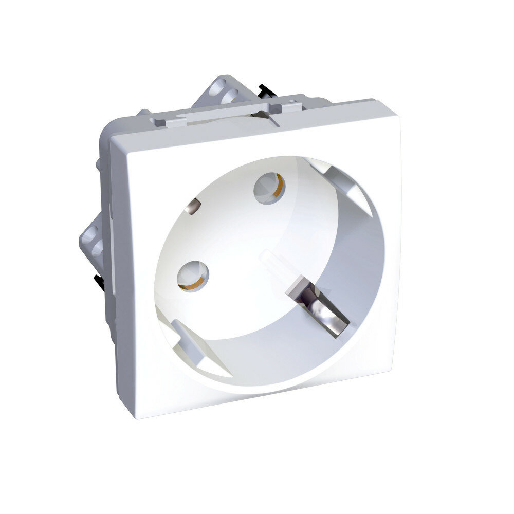 Розетка 45 2P+E со шторками белая R9003 SCHNEIDER ELECTRIC ALB44282 (1 шт.)