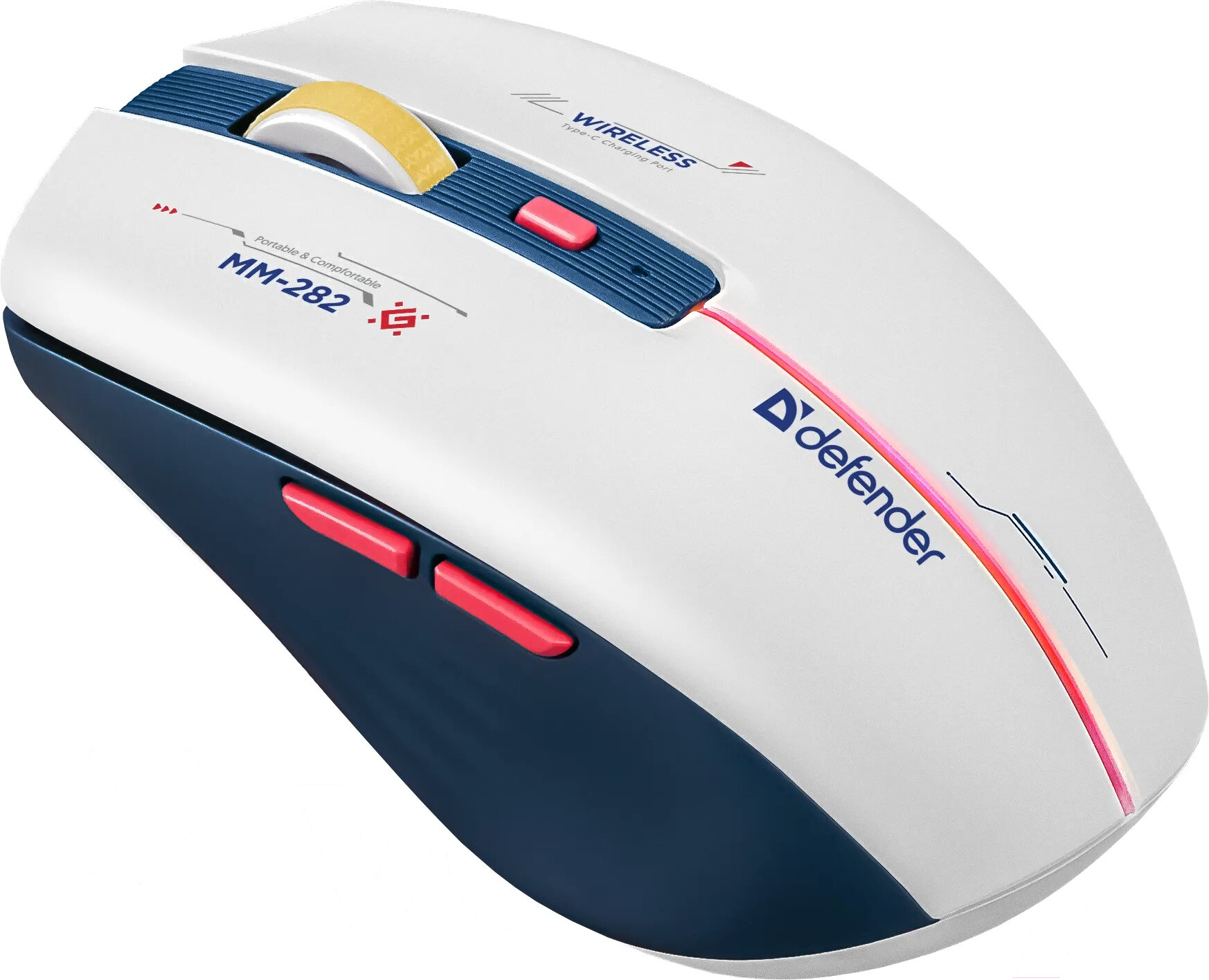 Мышка игровая Defender 52282 Dila MM-282 белая синая