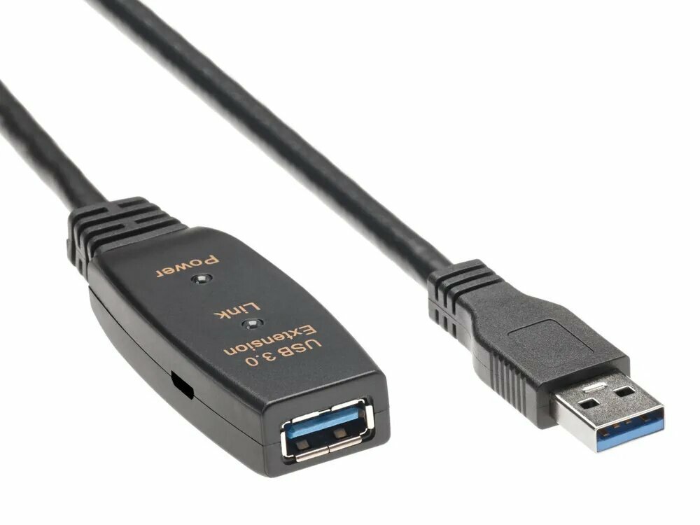 Удлинитель кабеля USB 3.0 Type-A/USB 3.0 Type-A, 10 м, черный