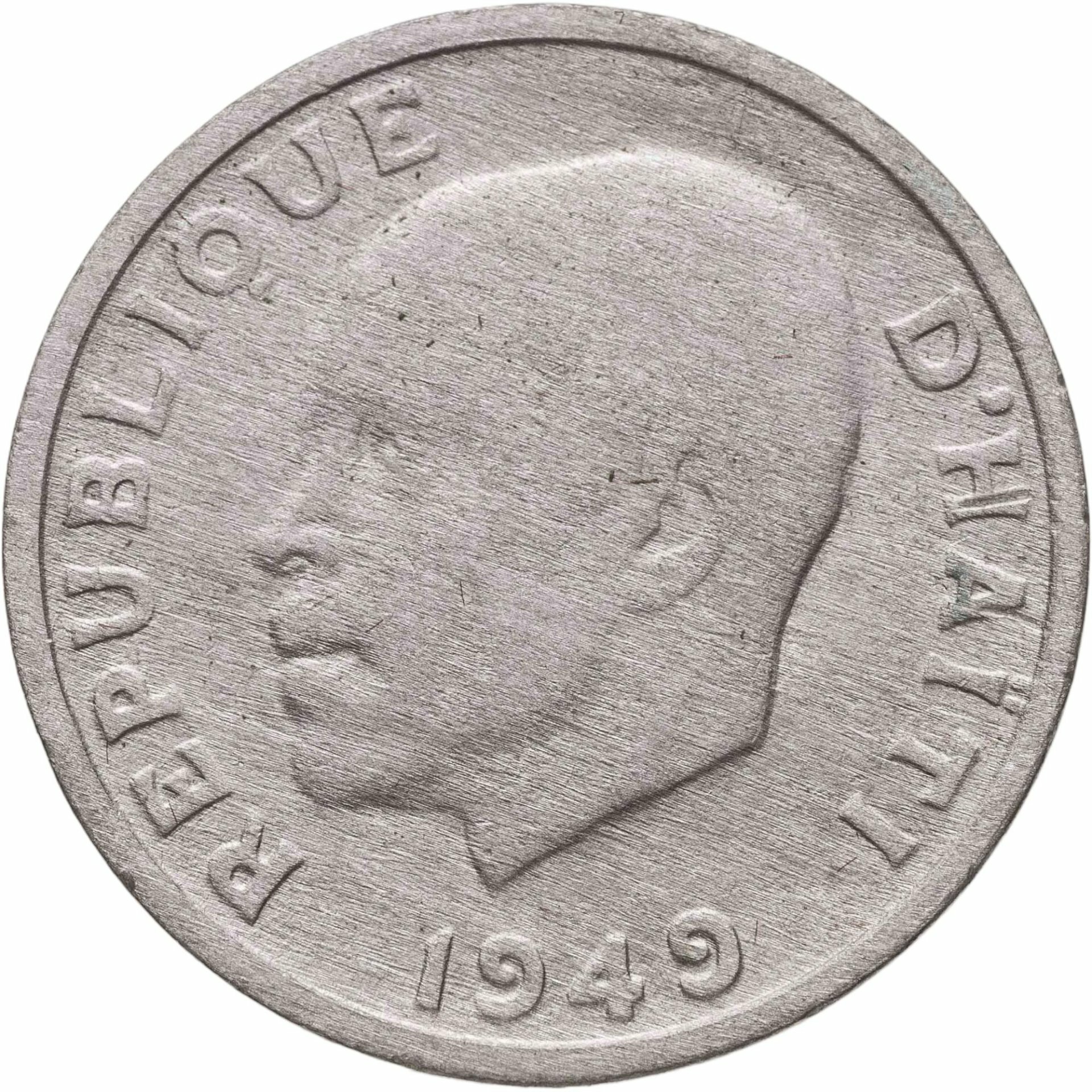 Гаити 10 сантимов centimes 1949, Мельхиор медь-никель, в сохранности F