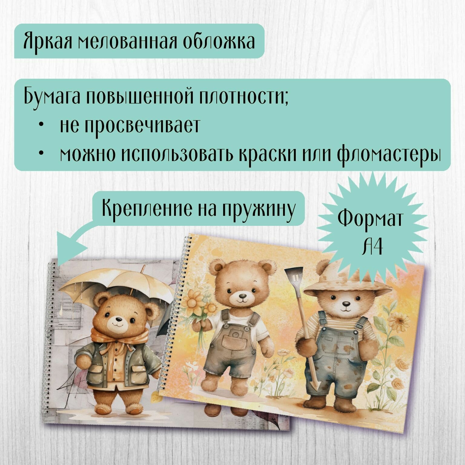 Альбомы для рисования Милые мишки — фото 1