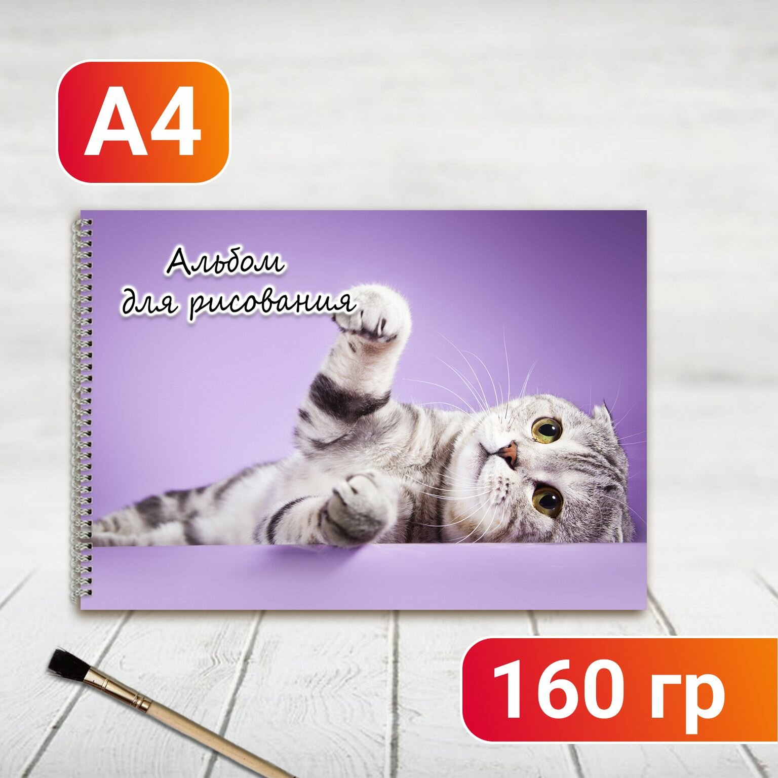 Альбом для рисования Котик