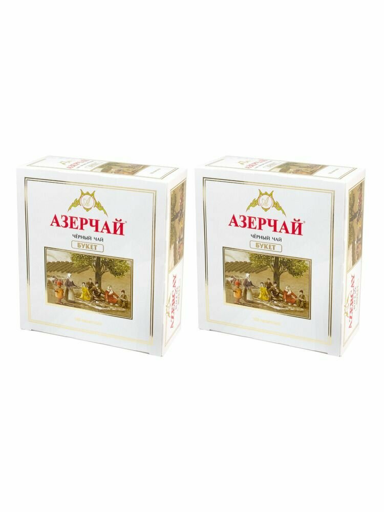 Азерчай Чай черный букет 100 пакетиков по 2 г, 200 г, 2 шт