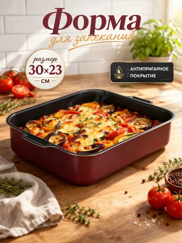 Противень для духовки, 30х23х6 см, антипригарное покрытие