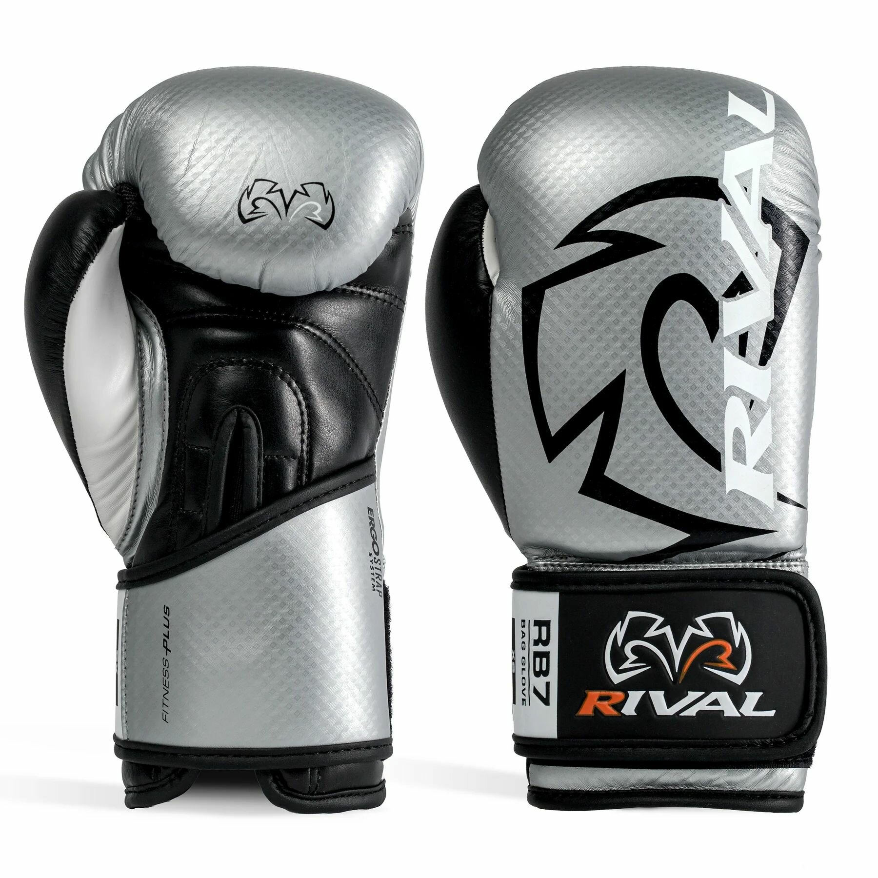 Перчатки боксерские RIVAL RB7 FITNESS PLUS BAG GLOVES, размер M, серебристо-черные