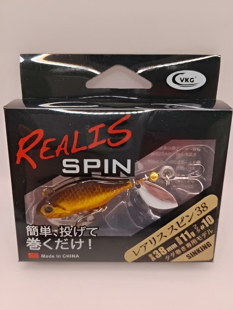 Тейл-спиннер VKG Realis Spin, 38 мм 11 г, тонущая приманка для хищника