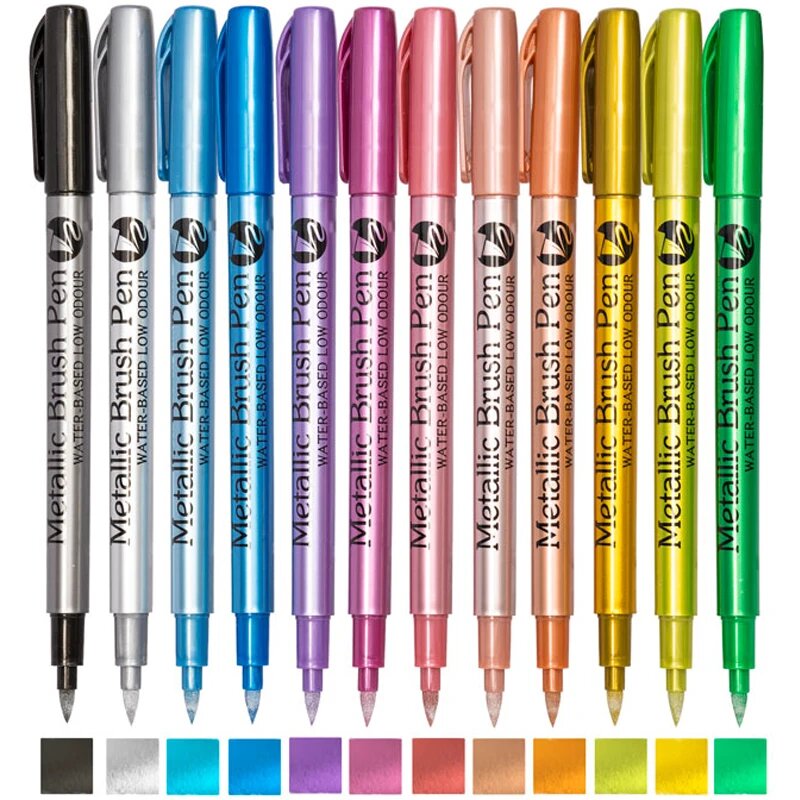 Металлические маркеры Craftwork, 12 цветов, Hard Colors