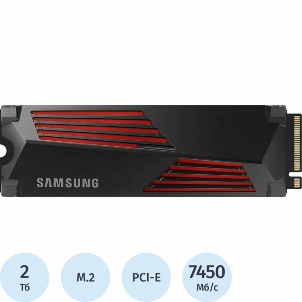 SSD накопитель Samsung 990 Pro 2Tb, M.2 2280, PCIe 4.0 x4(MZ-V9P2T0CW), 2135509