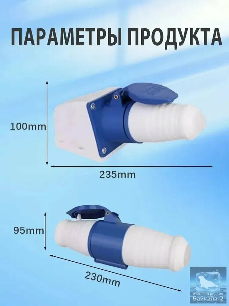 1шт. силовой разъём вилка с закрепляемой розеткой 3 контакта на 32А 220В