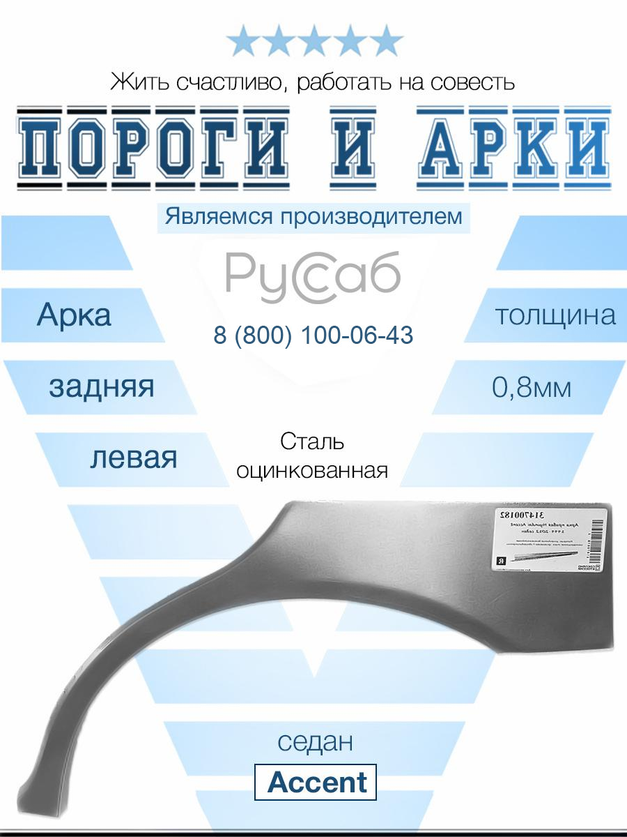 Арка левая для Hyundai Accent 1999-2012 седан