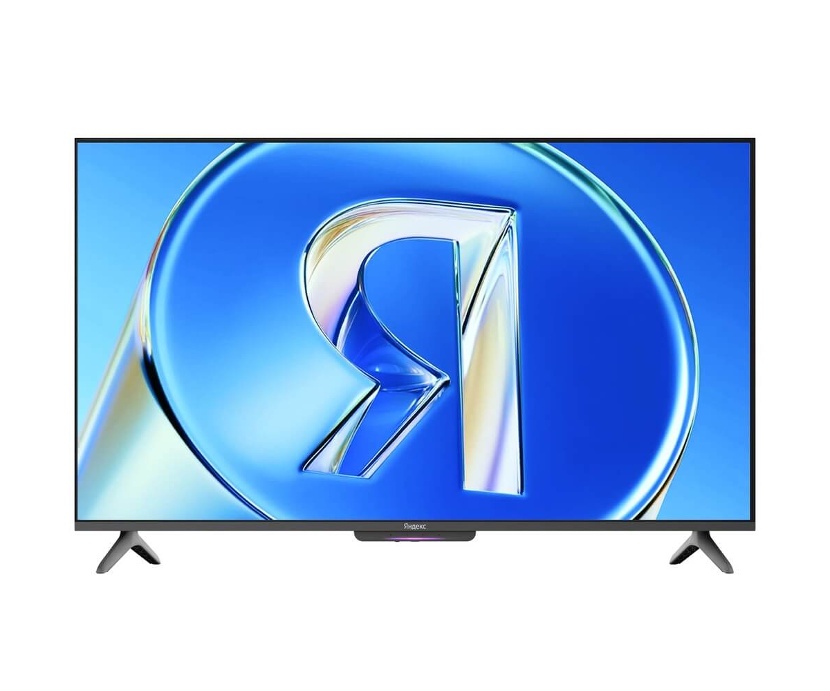 65" Телевизор Яндекс ТВ Станция Бейсик QLED с Алисой, 4K UHD, черный