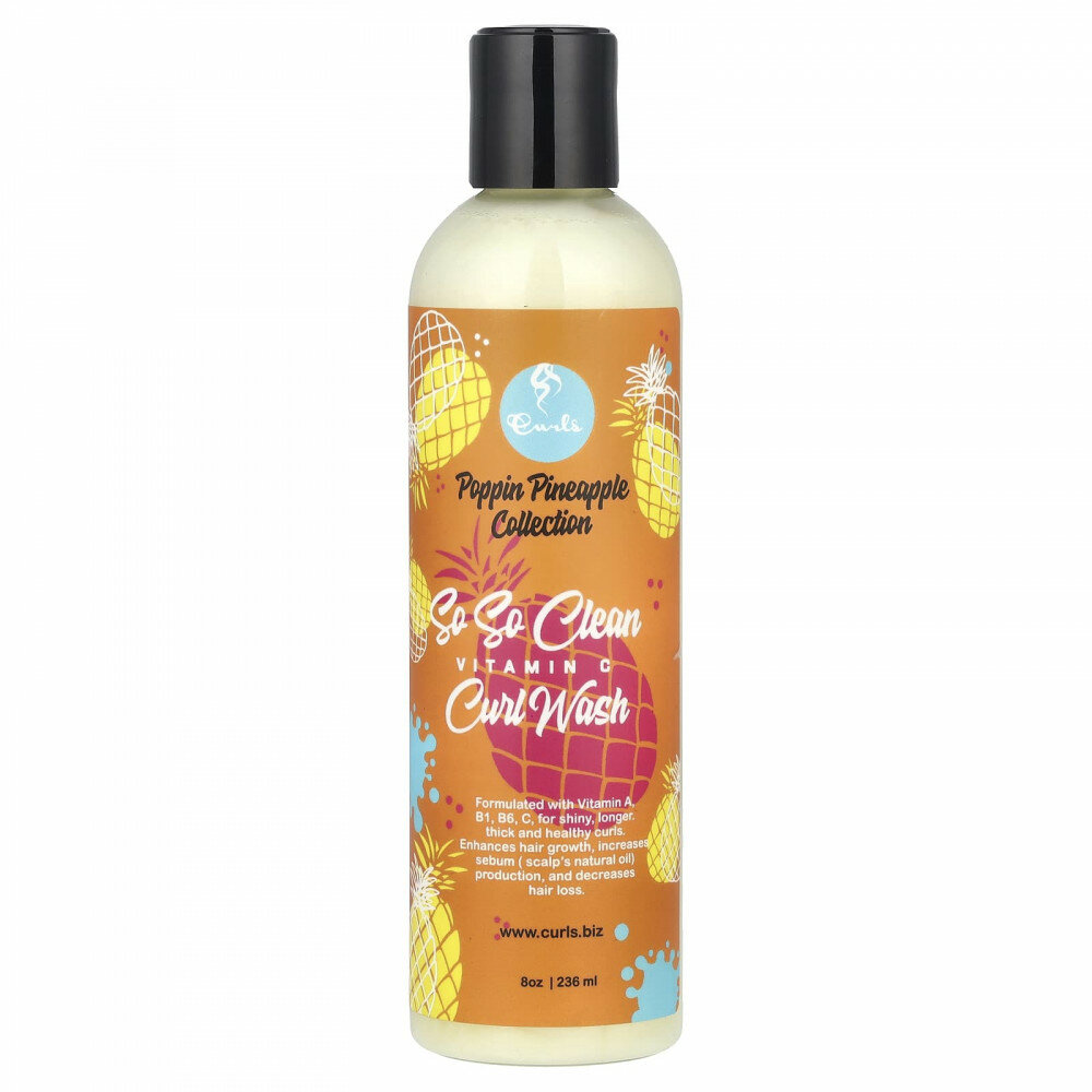 Curls, Poppin Pineapple Collection, So So Clean, гель для душа с витамином C, 236 мл (8 унций)
