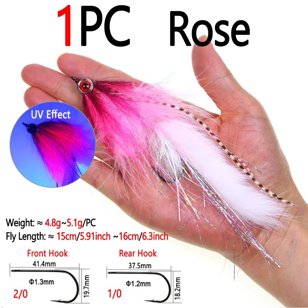 Bimoo Шарнирный стример для рыбы 5,91 дюйма Розовый, 1pcs Rose