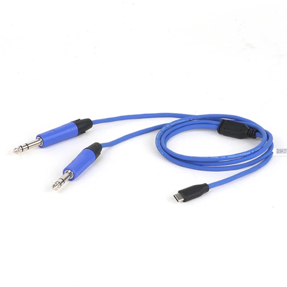 GuerGuo USB C двойной аудиокабель 6,35/6,5 мм SL-Blue-BK-Tail-X2, 1M